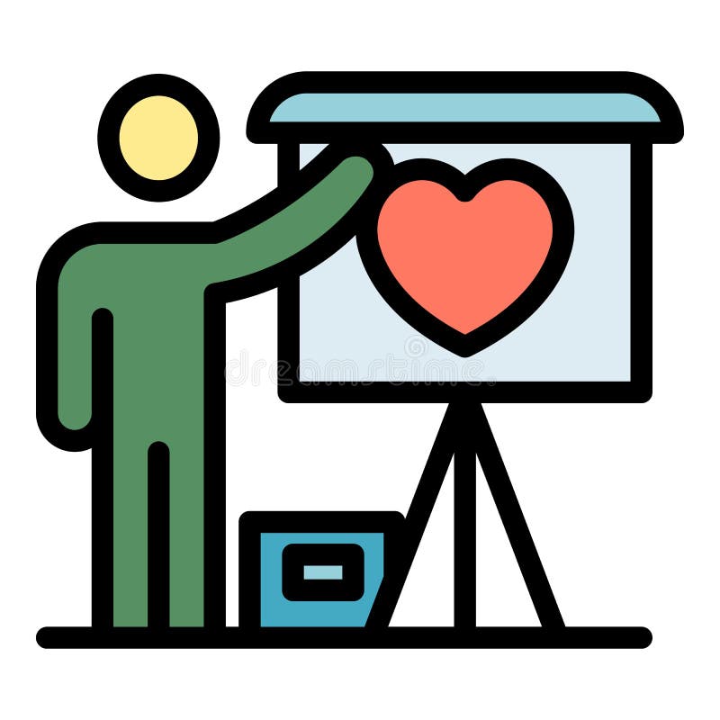 Man Show Care Icon Color Outline Vector Stock Vector - Illustration of ...