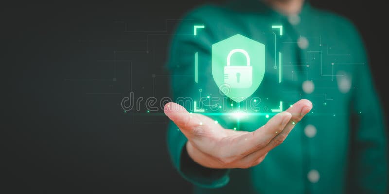 User Show Symbol on Hand with Identity Proof Icon for Cyber Security ...