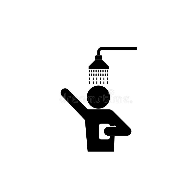 Man Showering Icon on White Background. Shower Sign Stock Vector ...