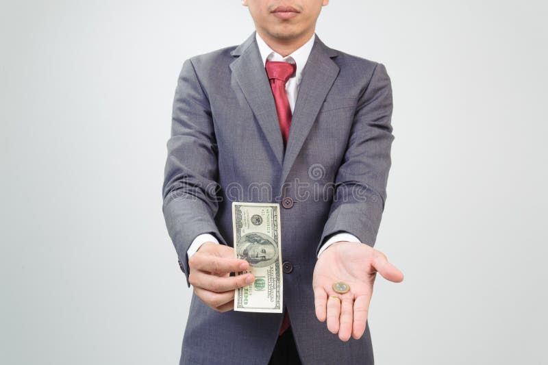 Man Showing Bank Note and Coin Stock Image - Image of show, currency ...