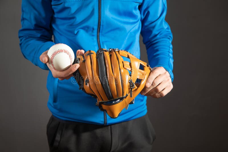 Man Showing Baseball Ball and Leather Glove Stock Image - Image of ball ...