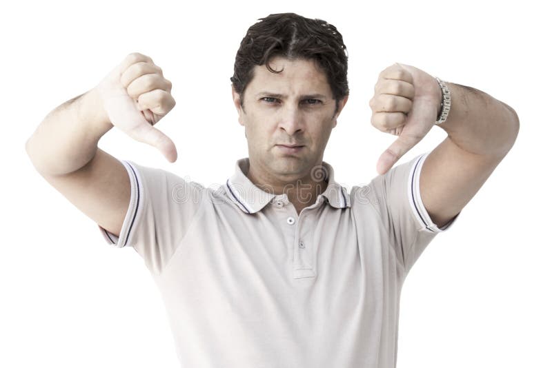 Man Showing Both Thumbs Down Stock Photo - Image of expression, voting ...
