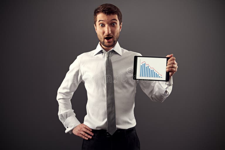 Man showing business graph stock photo. Image of money - 30414670