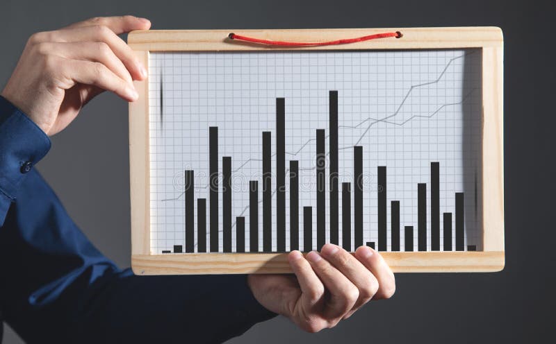Man Showing Business Graph on Whiteboard Stock Image - Image of ...