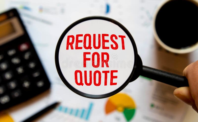 Man Showing Card with Request for Quote Text Stock Image - Image of ...