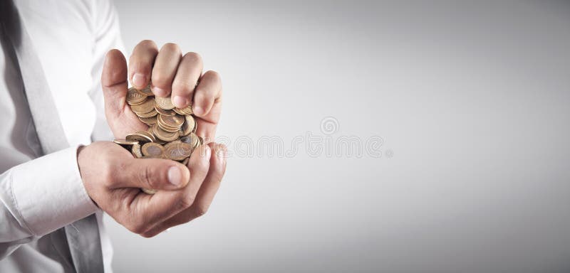 Man Showing Coins. Business Stock Photo - Image of money, business ...