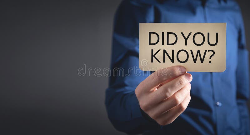 Man Showing Did You Know? Message on Paper Stock Photo - Image of ... Man Showing Did You Know? Message on Paper Stock Photo - Image of ...