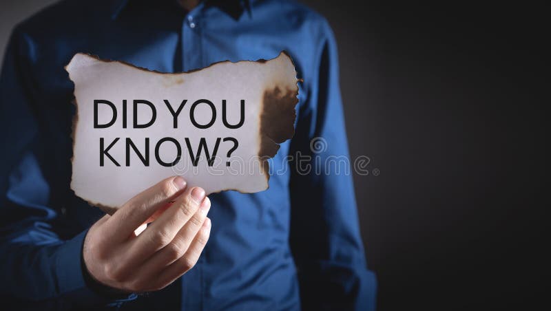 Man Showing Did You Know? Message on Paper Stock Photo - Image of ... Man Showing Did You Know? Message on Paper Stock Photo - Image of ...