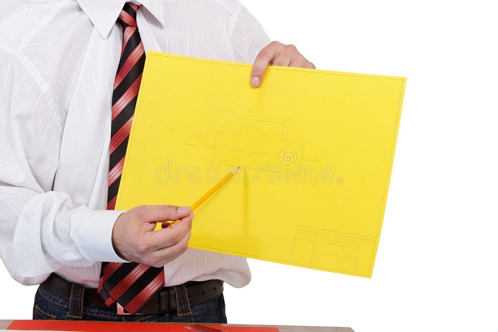 Man showing draft. stock image. Image of sketch, person - 20949013