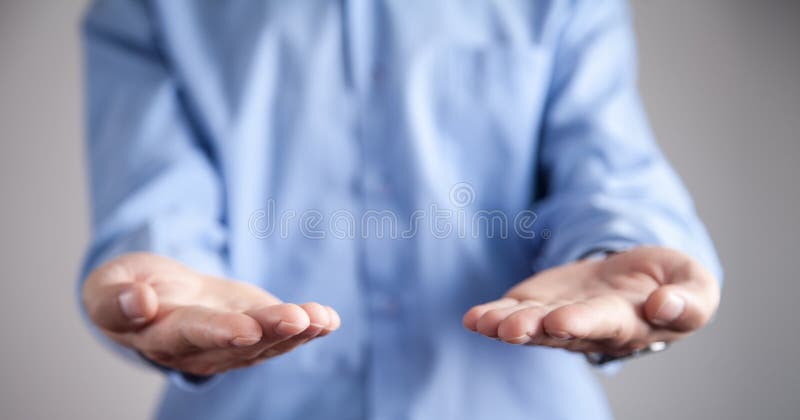 Man Showing Empty Hands. Giving Gesture Stock Photo - Image of showing ...