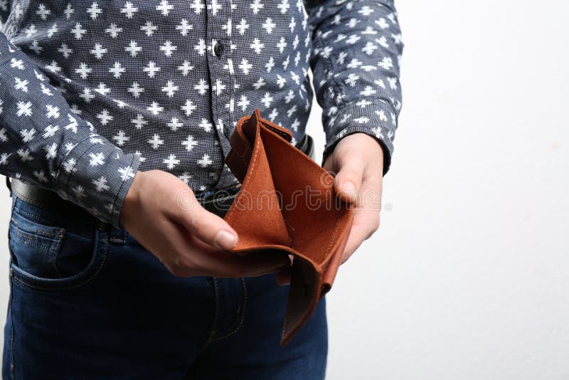 Man Showing Empty Wallet on Light Background Stock Photo - Image of ... Man Showing Empty Wallet on Light Background Stock Photo - Image of ...