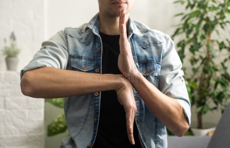 Man Showing Gesture in Sign Language on White Background Stock Photo ... Man Showing Gesture in Sign Language on White Background Stock Photo ...