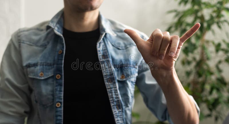 Man Showing Gesture in Sign Language on White Background Stock Photo ... Man Showing Gesture in Sign Language on White Background Stock Photo ...