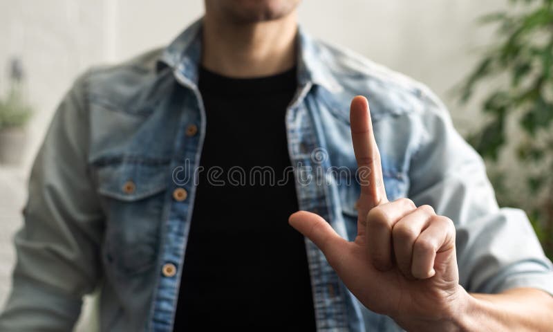 Sign Language Interpreter Man Translating a Meeting To ASL, American ...