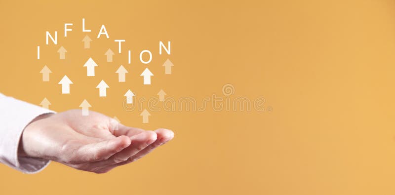 Man Showing Growing Arrows with a Word Inflation Stock Photo - Image of ...