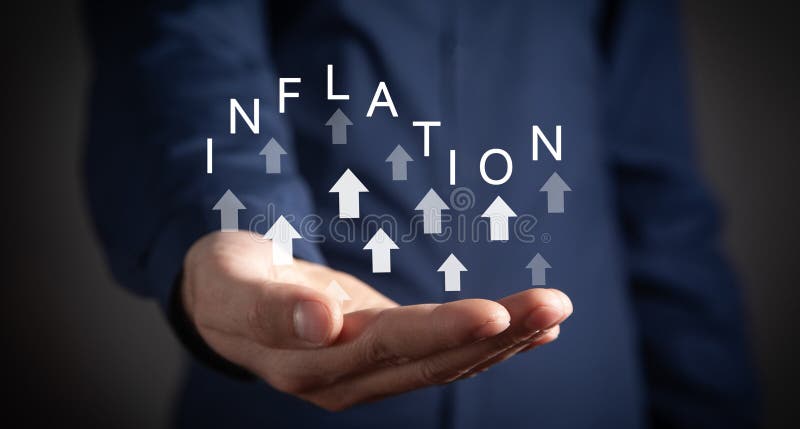 Man Showing Growing Arrows with a Word Inflation Stock Photo - Image of ...
