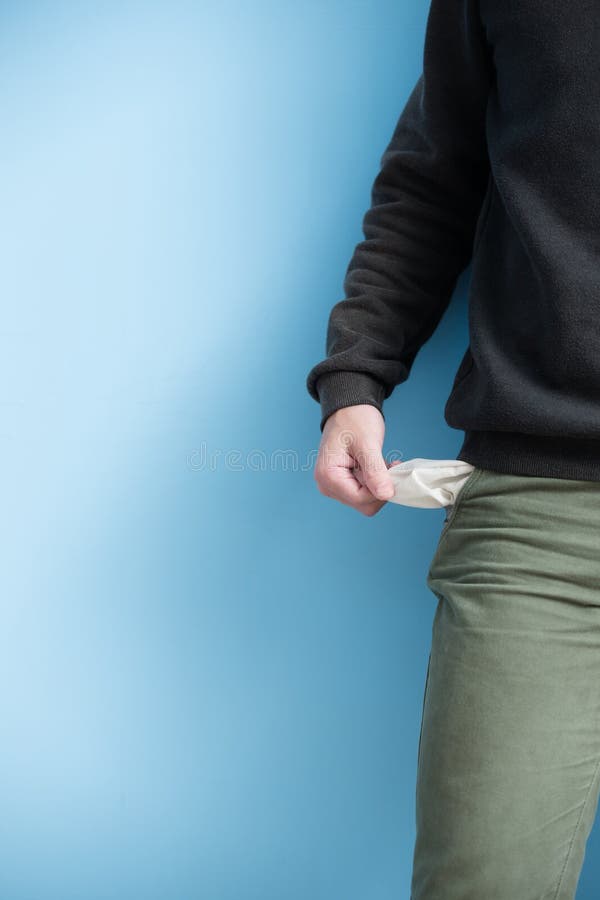Man Showing His Empty Pockets Stock Image - Image of loan, money: 84599691