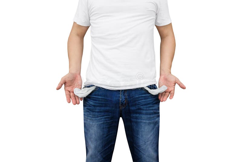 Man Showing His Empty Pockets Stock Photo - Image of hand, poor: 95274600
