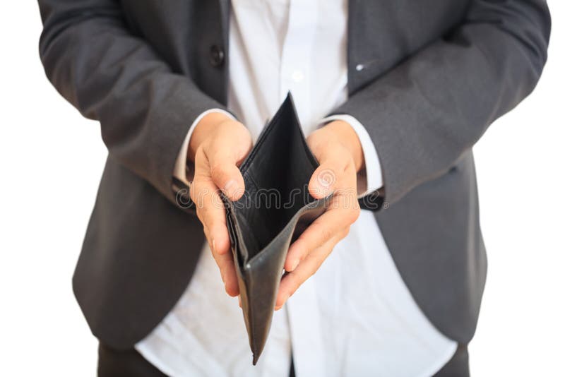 Man Showing His Empty Wallet Stock Photo - Image of businessman ...