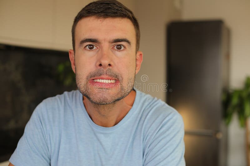 Man Showing His Lower Teeth Stock Image - Image of person, dentistry ...
