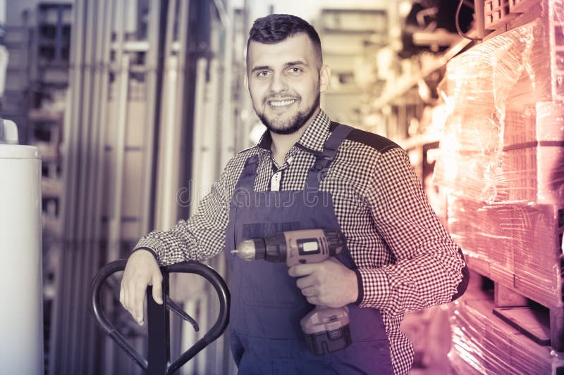 Man Showing His Working Various Tools Stock Photo - Image of caucasian ...
