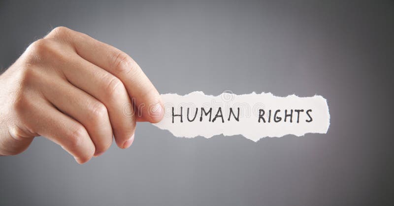Man Showing Human Rights Text on Torn Paper Stock Image - Image of text ...