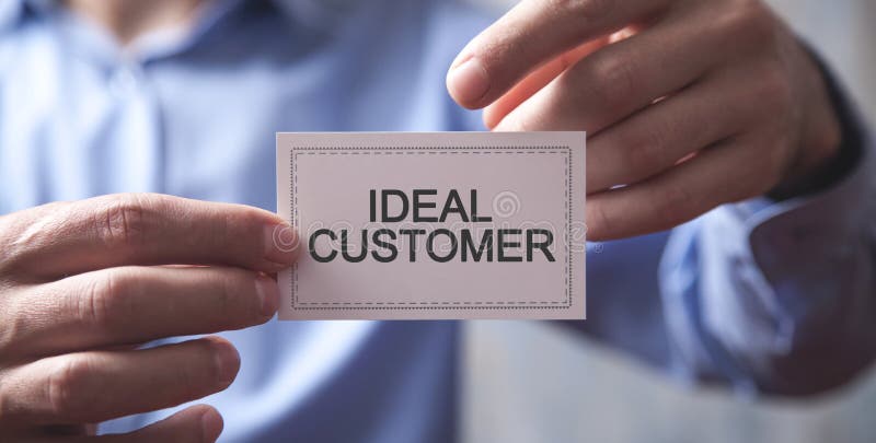 Man Showing Ideal Customer Text. Business Concept Stock Image - Image ...