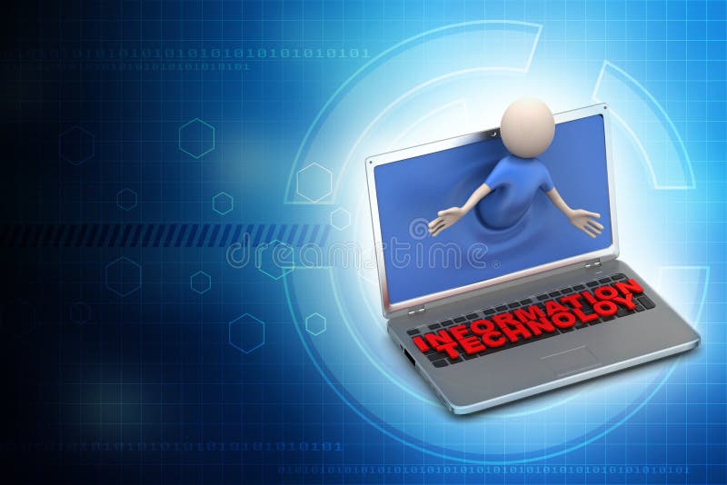 Man Showing the Information Technology Stock Illustration ...