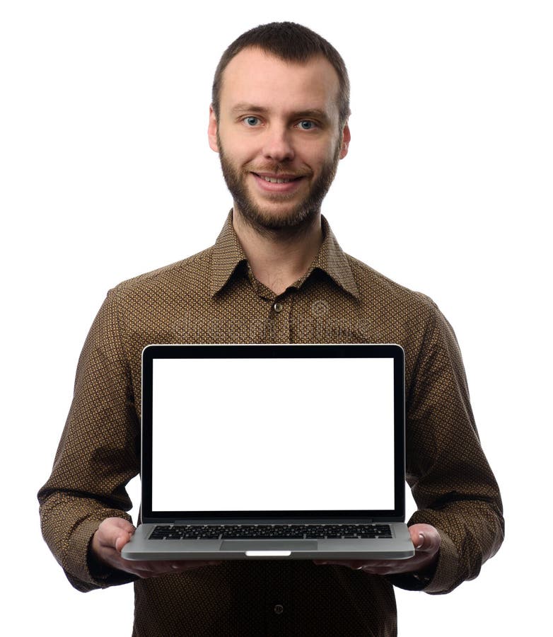 Laptop with Blank Screen Isolated Stock Image - Image of background ...