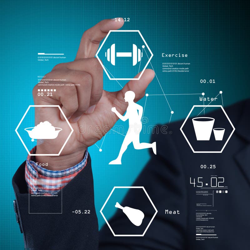 Man Showing Life Style Chart Color Background Stock Photos - Free ...