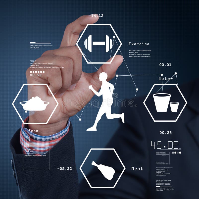 Man Showing Life Style Chart Stock Image - Image of positive, body ...