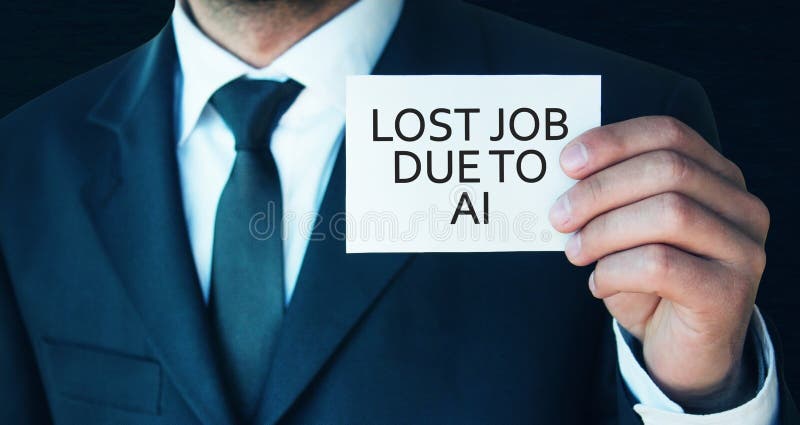Man Showing Message Lost Job Due To Artificial Intelligence Stock Photo ...