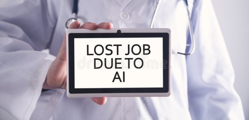 Man Showing Message Lost Job Due To Artificial Intelligence Stock Photo ...