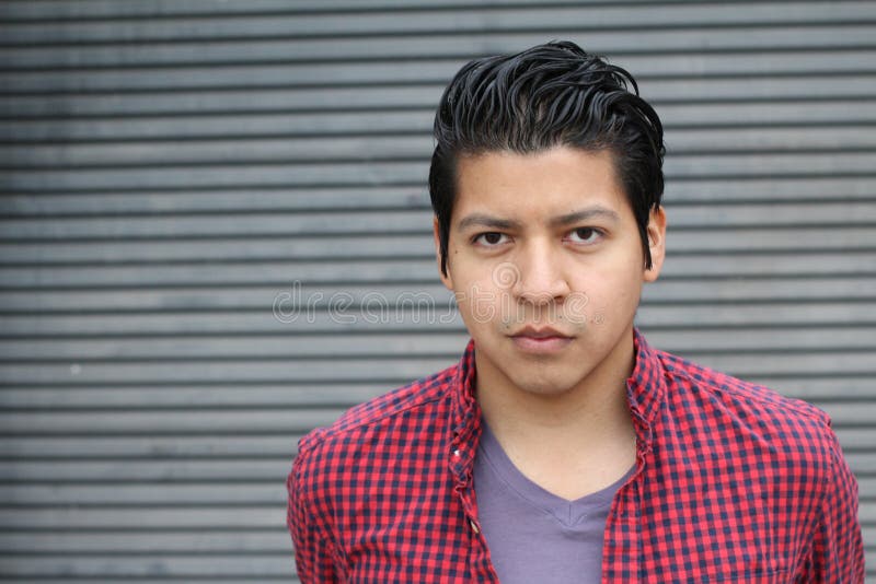 Man Showing Neutral Expression Closeup with Copy Space Stock Image ...