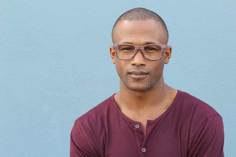 Man Showing Neutral Expression Closeup with Copy Space Stock Photo ...