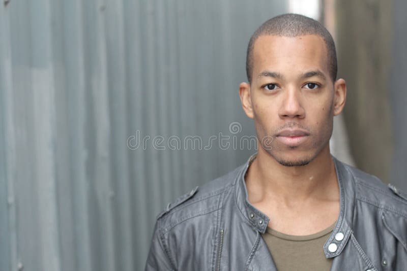 Man Showing Neutral Expression Closeup with Copy Space Stock Image ...