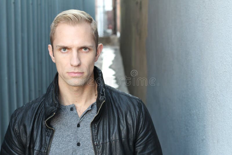 Man Showing Neutral Expression Closeup with Copy Space Stock Image ...