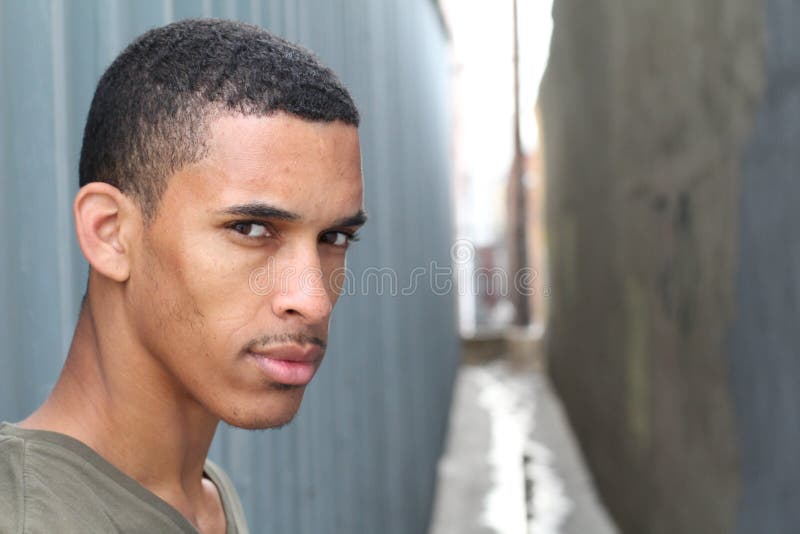 Man Showing Neutral Expression Closeup with Copy Space Stock Image ...