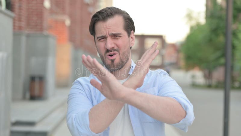 Man Showing No Sign by Arm Gesture Stock Image - Image of superior ...