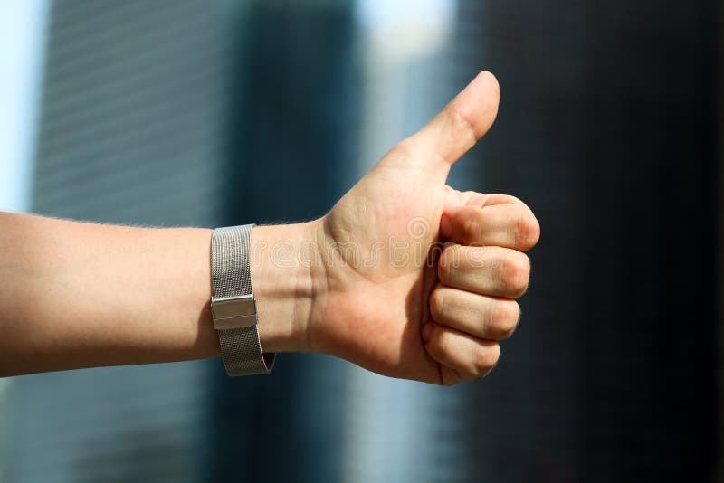 Man is Showing Ok Sing, Against City Stock Photo - Image of help ...