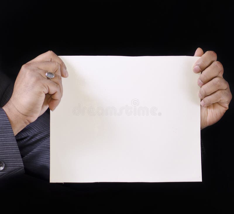 A Handsome Man Showing a Paper Stock Image - Image of businessperson ...