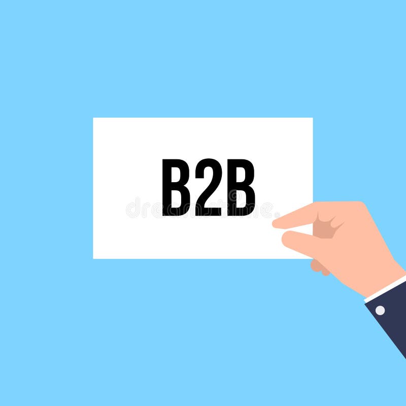 Man showing paper B2B text stock vector. Illustration of online - 122552543