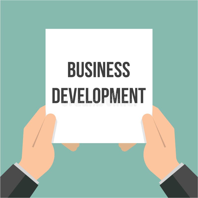 Man Showing Paper BUSINESS DEVELOPMENT Text Stock Vector - Illustration ...