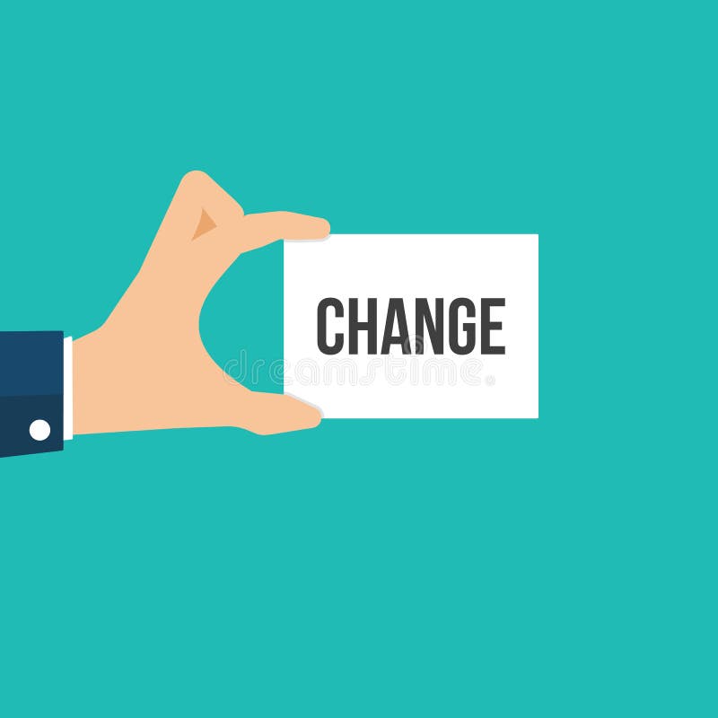Man Showing Paper CHANGE Text Stock Vector - Illustration of ...