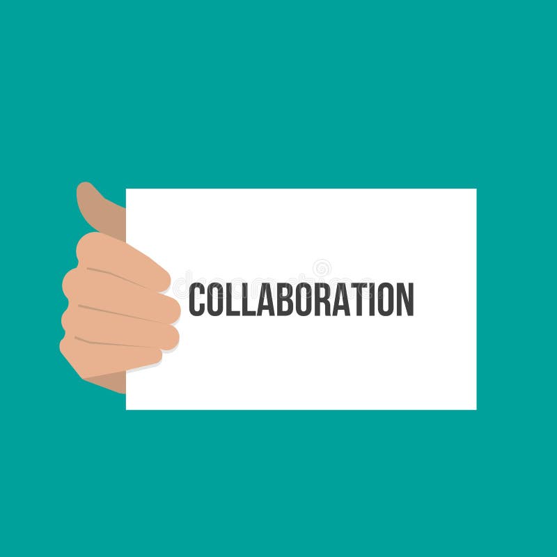 Man Showing Paper COLLABORATION Text Stock Vector - Illustration of ...