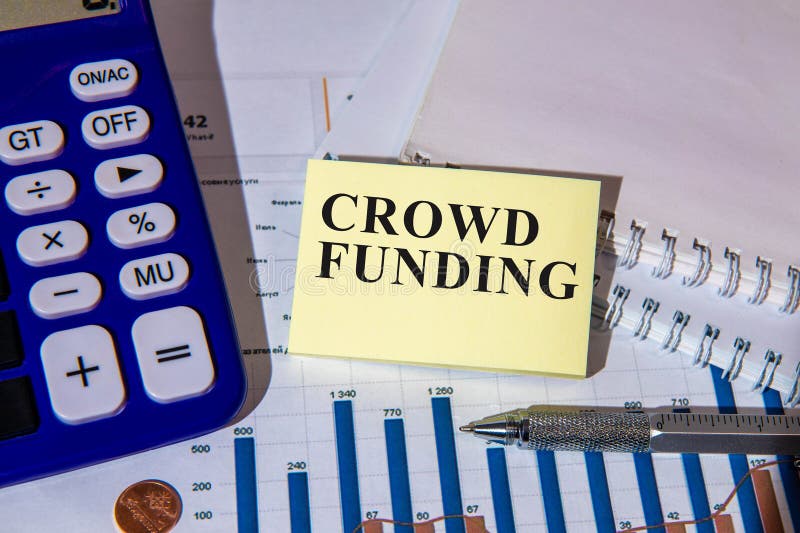 Man Showing Paper with CROWD FUNDING Text Stock Photo - Image of ...