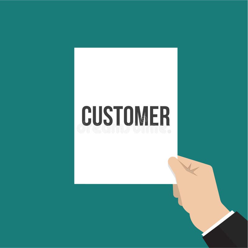Man Showing Paper CUSTOMER Text Stock Vector - Illustration of ...