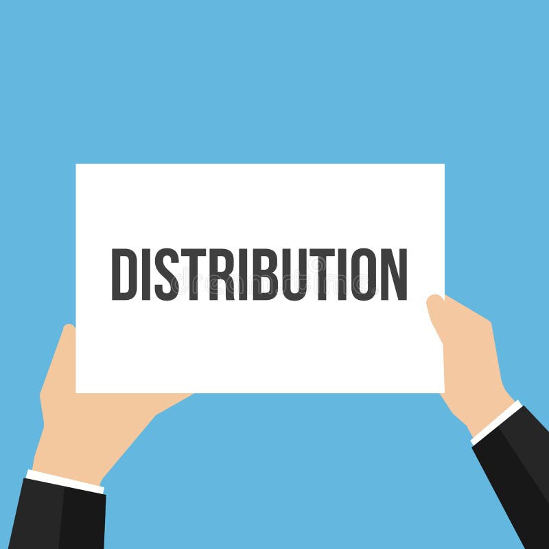 Man Showing Paper DISTRIBUTION Text Stock Vector - Illustration of ...
