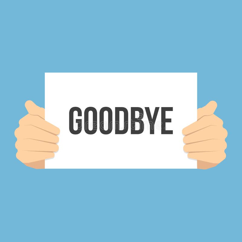 Man Showing Paper GOODBYE Text Stock Vector - Illustration of showing ...