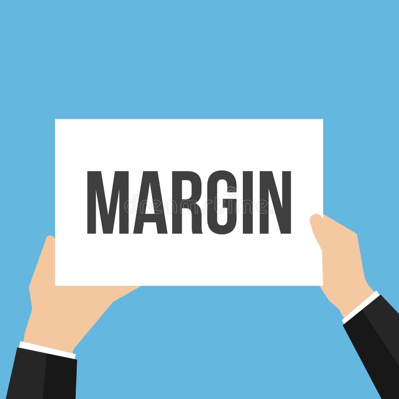 Man Showing Paper MARGIN Text Stock Vector - Illustration of increase ...